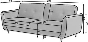 Rozkládací pohovka BITONTO, červená (kronos 02)