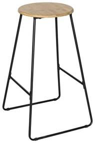 Černá/přírodní bambusová barová židle 70 cm Loft – Wenko