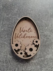 Velikonoční vajíčko kytičkové - dřevěná dekorace