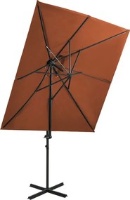 vidaXL Konzolový slunečník s dvojitou stříškou 250 x 250 cm [312365] Barva: antracitová