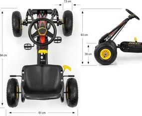 Šlapací motokára Thor černá / Šlapací motokára / pro děti