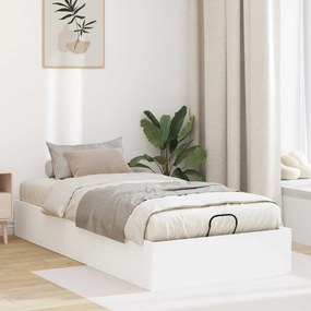 Ottoman postel Bílý 193 x 90 x 25 cm Dřevěný materiál 3409293
