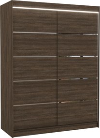 ADRK Furniture Posuvná skříň s LED osvětlením LUFT 150 SW-LUF-CH-150+L-V139