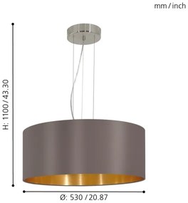 Eglo 31608 - Lustr na lanku MASERLO 3xE27/60W/230V