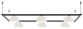 Závěsné veliké hliněné svítidlo Absis Linear Rectangle Barva stínítka: Bílá, Barva svítidla: Černá