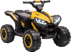 HOMCOM Dětský elektrický čtyřkolka 12V s funkcí jízdy vpřed a vzad, hudbou, USB připojením, klaksonem, LED světlomety 3-6km/h pro děti ve věku 3-5 let
