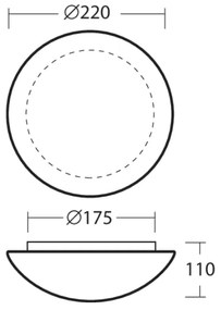 Osmont 51721 Aura 1, stropní/nástěnné svítidlo z triplexového skla, 8W LED 4000K, prům. 22cm
