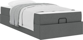 Rám postele s matrací 2 ks Tmavě Šedá textil 3399446