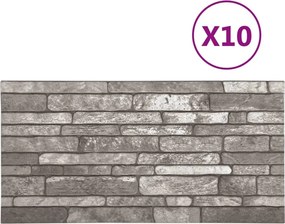 vidaXL 3D nástěnné panely design cihly 10 ks EPS [149584] Barva: dark grey and white