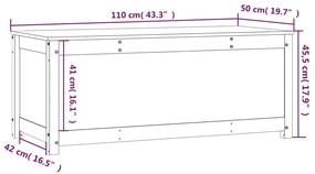 Úložný box černý 110 x 50 x 45,5 cm masivní borové dřevo - Default Title