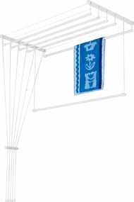 Stropní sušák na prádlo Ideal 6 tyčí 150 cm - Bílá, 150 cm