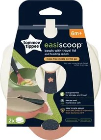 Tommee Tippee Misky pro snadné nabírání 2 ks  s víčkem a lžičkou / od