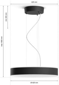 Philips - LED Stmívatelný lustr na lanku Hue ENRAVE LED/33,5W/230V černá + DO