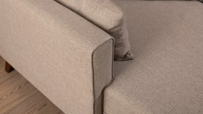 Hanah Home Dvoumístná pohovka BELLA krémová levá 205 cm s taburetem 825BLC1510
