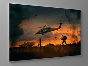 Liox Obraz vojenská helikoptéra v boji Rozměr: 150 x 100 cm