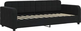 Válenda s matrací černá 80 x 200 cm samet 3196902