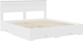 Rám postele se zásuvkou Bílá 180 x 200 cm Kompozitní dřevo 3409958