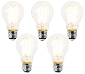 Sada 5 LED žárovek E27 A60 čirá 3,8W 806 lm 2700K