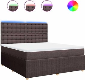 Box spring postel s matrací tmavě hnědá 180x200 cm textil 3294452