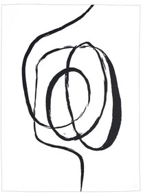 SCANquilt utěrka DEKORO abstract line bíločerná 50 x 70 cm