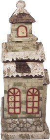 Béžová antik dekorace domek kostel - 36*30*80 cm
