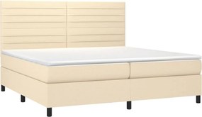 Box spring postel s matrací krémová 200x200 cm textil 3141886