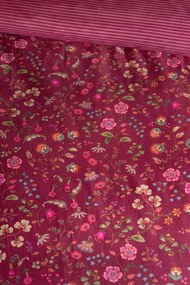 Pip Studio povlečení z broušeného kepru (Twillu ) Flora Bangalore - tmavě růžové ve dvou rozměrech (Hřejivé povlečení z broušeného kepru ( Brushed)