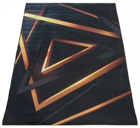 Černý koberec se zlatým vzorem Šírka: 120 cm | Dĺžka: 180 cm