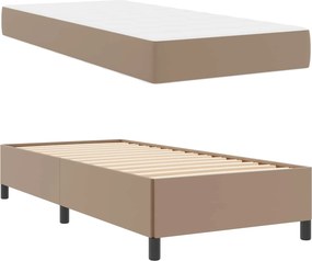 Rám postele s matrací Cappuccino 90 x 190 cm textil 3398978