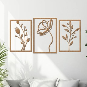 dřevo života Dřevěný obraz Letní květiny Zvolte rozměr (cm): 80x40, Zvolte barvu dekoru: Horský dub