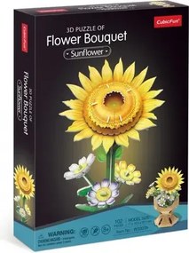 CubicFun 3D puzzle Kytice slunečnice / 102 dílků / od 8 let