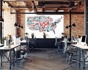 Malvis ® Tapeta grafická mapa USA Vel. (šířka x výška): 432 x 290 cm