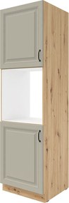 STILO ac | vysoká skříňka 60 DP-210 2F na vestavnou troubu | 60 cm | UNI dvířka | artisan/světle šedá