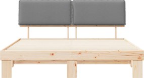 Rám postele s čalouněným čelem s čelo Světle šedá 200 x 200 cm 3398064