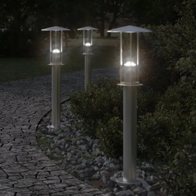 Fionshop 262938345 Venkovní stojací lampa stříbrná 60 cm nerezová ocel