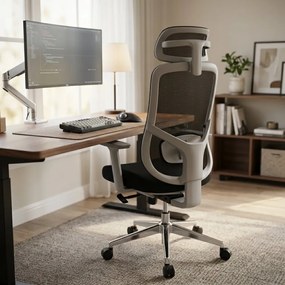 Kancelářská ergonomická židle Neoseat ALLY WHITE — černá / bílá, nosnost 150 kg