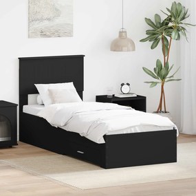 Rám postele Černá a stříbrná 75 x 190 cm Kompozitní dřevo 3410959