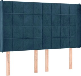 Box spring postel s matrací a LED tmavě modrá 140x190 cm samet 3139563