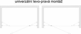 ALFA LINE II Black 90 Čiré Sprchové dveře jednokřídlé s pevnými stěnami v rovině