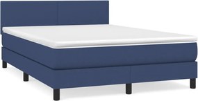 Box spring postel s matrací modrá 140x200 cm textil 3139903