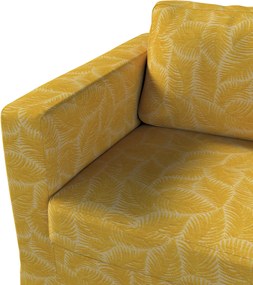 Potah na pohovku IKEA  Karlstad 3-místná, nerozkládací, dlouhý barva žlutá látka pletený vzor, vzorované