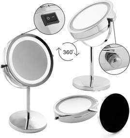 Erga Kimi, zvětšovací kosmetické zrcadlo s LED podsvícením 210x320 mm, chromová, ERG-YKA-CH.KIMI