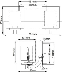 Elstead KOLT 2 nástěnné světlo do koupelny IP44 chrom 2xG9