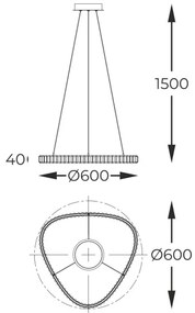 Zuma Line MD3169-1-3GT - LED Lustr na lanku ATHESA LED/25W/230V 2700-6000K + DO