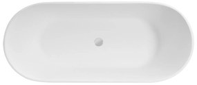 Hopa Moya volně stojící vana 160 x 68 cm s bílým sifonem bílá lesklá VANMOYA160WC