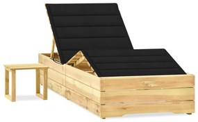 Zahradní lehátko se stolkem a poduškou impregnovaná borovice 3065961