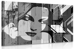Obraz portrét ženy  v černobílém provedení - 60x40 cm