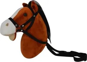 TEDDIES Plyšová hlava koně s popruhem tmavě hnědá / 30 cm / Se zvukem