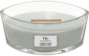 WoodWick Vonná svíčka WoodWick - Lavender and Cedar 454 g, šedá barva, sklo, dřevo, vosk