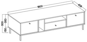 TOKYO 2 c | TV stolek RTV 313 | 180 cm | černá grafit/zlatá